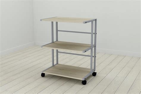 Етажерка на Коліщатках Ferrum Decor Камило 75x40x60 Метал Сірий ДСП Дуб