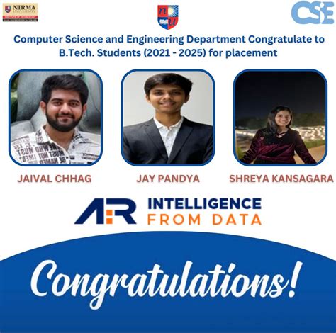 computer science and engineering department nirma university on