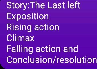 Storythe Last Left Exposition Rising Action Studyx