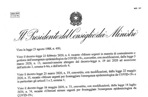 Covid Pubblicato Il Nuovo Dpcm Ecco Le Misure In Vigore Dal 5