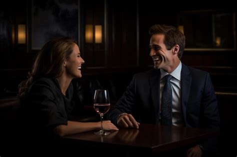Premium Ai Image Young Man And Woman On Date In Restaurant Sitting