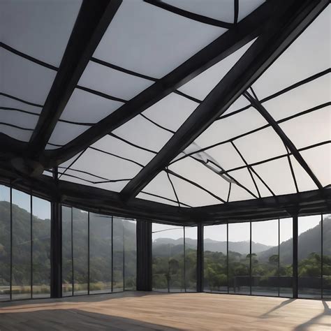 Premium Ai Image Fabric Tensile Roof Monochrome