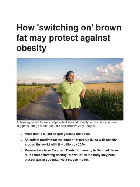 How Switching On Brown Fat May Protect Against Obesity Pdf