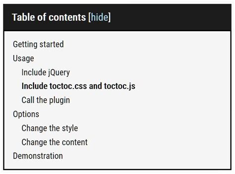 Make Webpage Easy To Navigate With A Table Of Contents - toctoc.js | Free jQuery Plugins