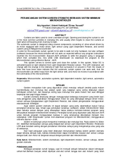 8 Perancangan Sistem Gorden Otomatis Berbasis Sistem Minimum Mikrokontroler