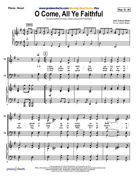 O Come All Ye Faithful Sheet Music Pdf Traditional Carol
