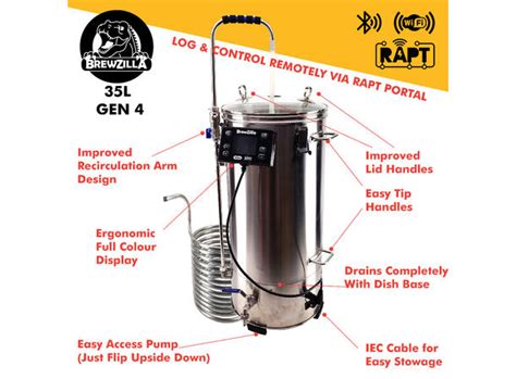 Brewzilla 35l Gen 4 Rapt 2400w Eu 220v Wifi Ølbrygging As