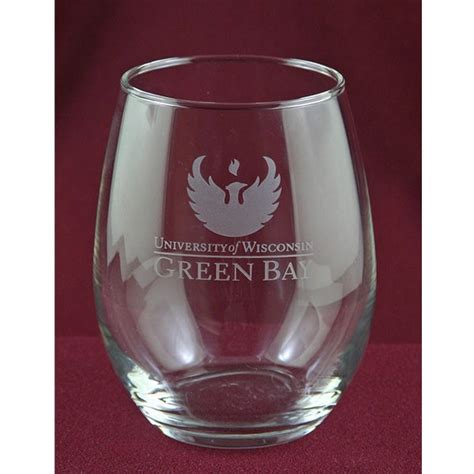 Etched Stemless Wine Glass 15 Oz Global Recognition Inc