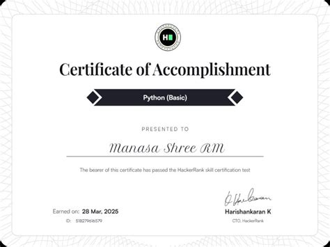 Python Hackerrank Certification Coding Datascience Learning