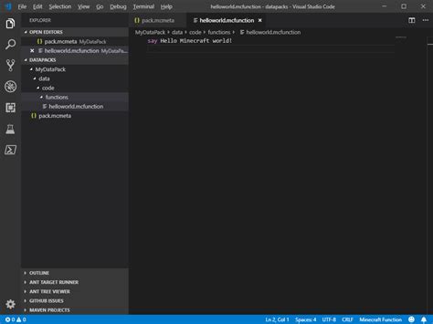 Making A Datapack With Vs Code