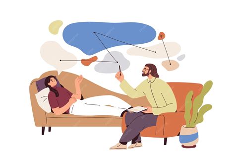 Premium Vector Patient At Psychoanalysis And Cbt Therapy With
