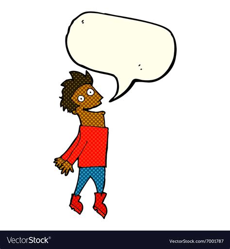 Cartoon Drenched Man Flying With Speech Bubble Vector Image