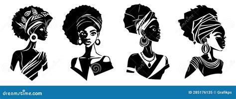 African Woman Vector Illustration On A White Background Silhouette