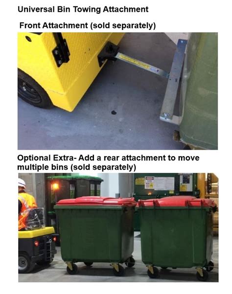 Bin Hitch Rear Towing Attachment To Suit 660l And 1100l Bins