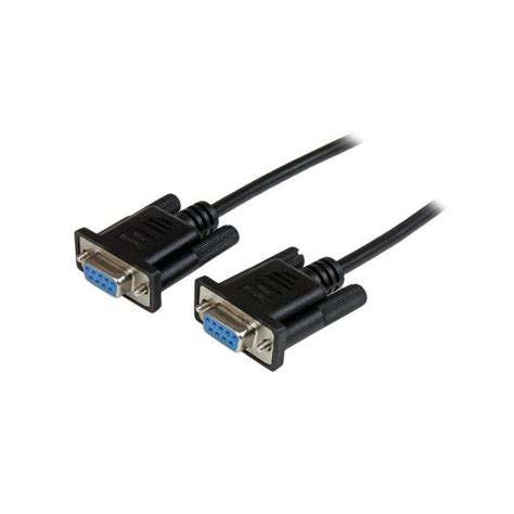 Cable Nulo De Módem De 2m Serial Rs232 A Db9 Hembra A Hembra Color Negro