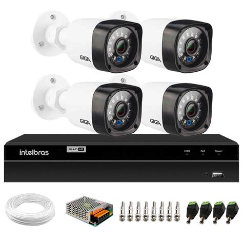 Kit 4 Câmeras GIGA Security GS0461 A HD 720p Bullet Visão Noturna