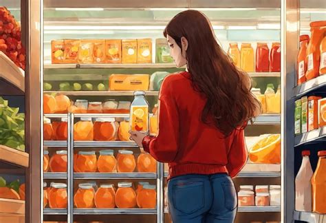 Premium Photo The Beautiful Woman Is Looking At The Shelves To Buy