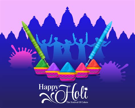 People Celebrating Colorful Happy Holi Hindu Festival Background