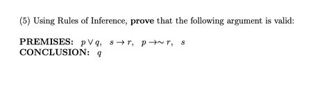 solved 5 using rules of inference prove that the