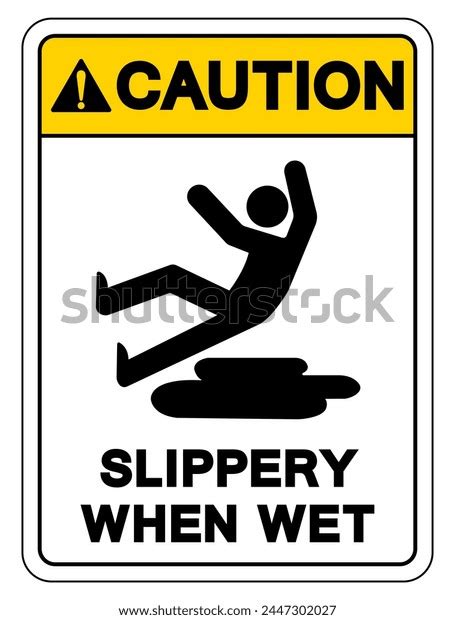 Caution Slippery When Wet Symbol Signvector Stock Vector Royalty Free