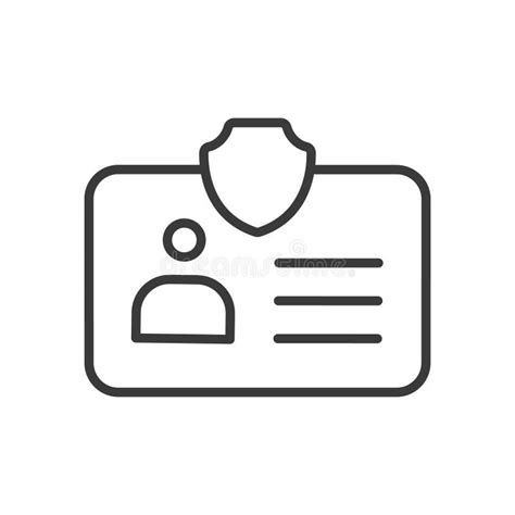 Id Card Pass Protection Icon In Line Design Id Card Pass