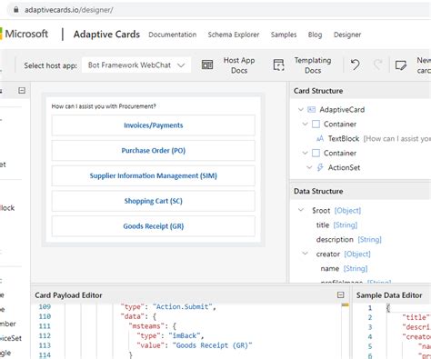 Adaptive Card Formatting In Ms Teams · Issue 1612 · Microsoftdocsmsteams Docs · Github