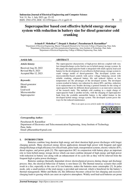 Pdf Supercapacitor Based Cost Effective Hybrid Energy Storage System