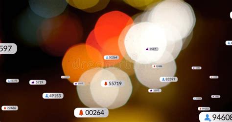 Animation Of Media Icons Over Colourful Light Spots Stock Footage Video Of Digitally