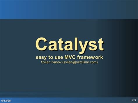 Web Applications With Catalyst Ppt