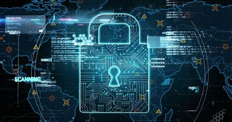 Image Of Online Security Padlock Markers And Data Processing Over