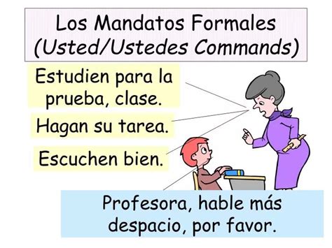 Ppt Los Mandatos Formales Ustedustedes Commands Powerpoint