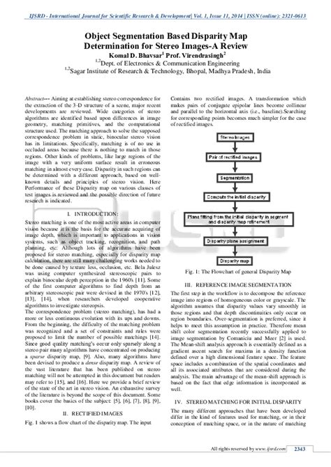 Pdf Object Segmentation Based Disparity Map Determination For Stereo