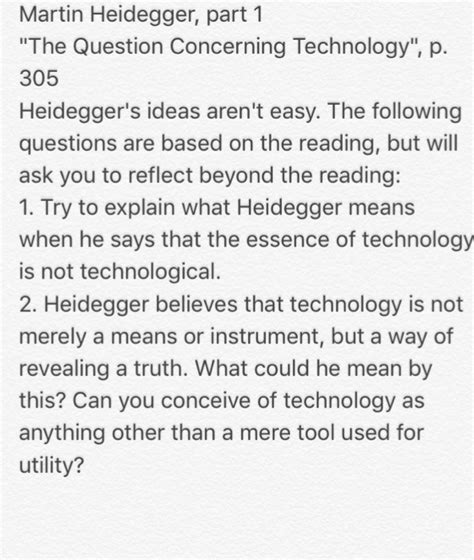 Solved Martin Heidegger Part 1 The Question Concerning