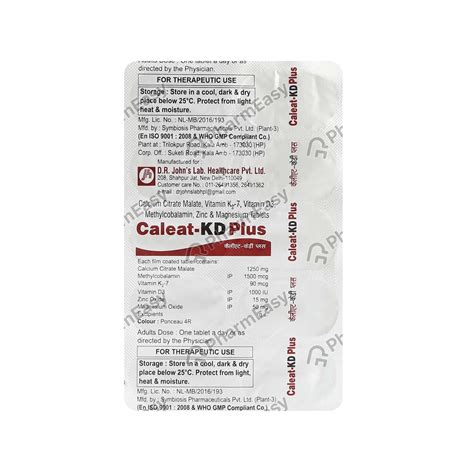 Caleat Kd Plus Strip Of 10 Tablets Uses Side Effects Price And Dosage