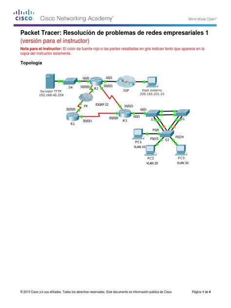 8 2 4 12 Packet Tracer Troubleshooting Enterprise Networks 1 Instructions Ilm Pdf