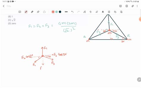 Three Equal Masses Of M Kg Each Are Placed At The Vertices Of An