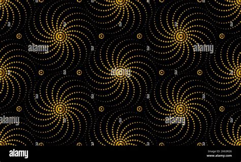 Seamless Circle Gold Halftone Spiral Pattern Background Radial Speed
