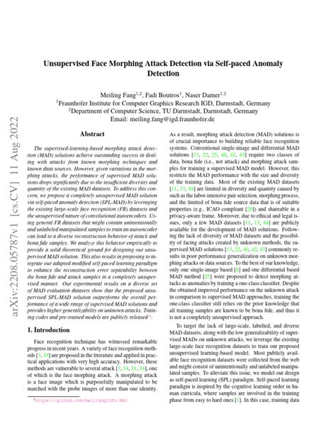 Accepted 2022 Unsupervised Face Morphing Attack Detection Via Self