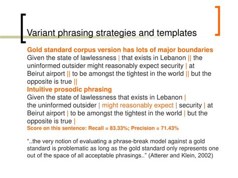 Ppt Corpus Based Evaluation Of Prosodic Phrase Break Prediction