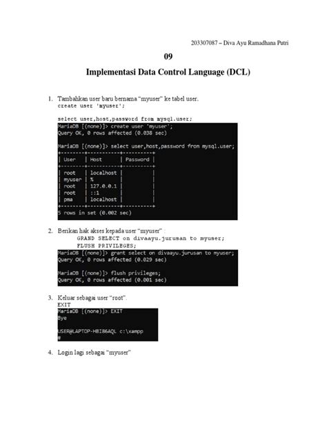 Implementasi Data Control Language 9 Diva Cuantik Pdf