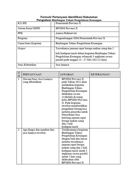 Lampiran 3 Form Identifikasi Kebutuhan Pdf