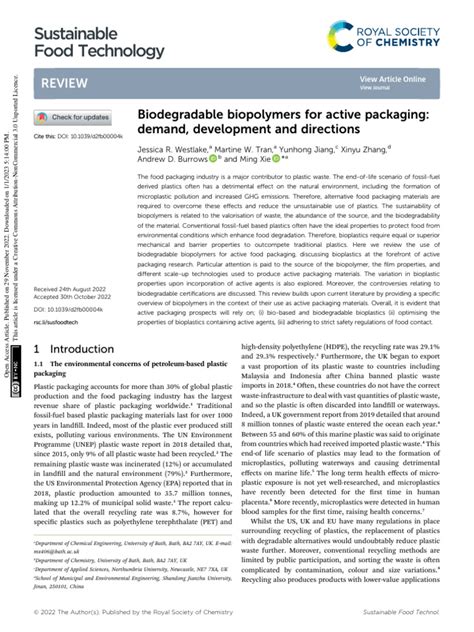 Biodegradable Biopolymers For Active Packaging Dem Pdf