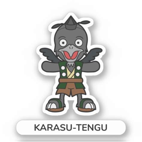 Japanese Crow Tengu Yokai Sticker