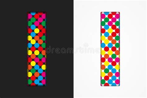 Bubble Letter I Glitter Character Of Colored Dots Stock Vector