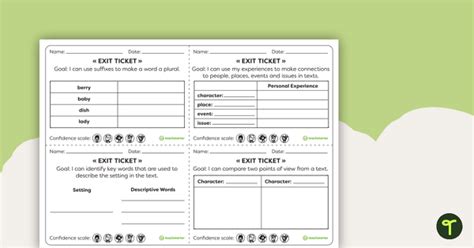 Year 3 Literacy Exit Tickets Worksheets Teach Starter