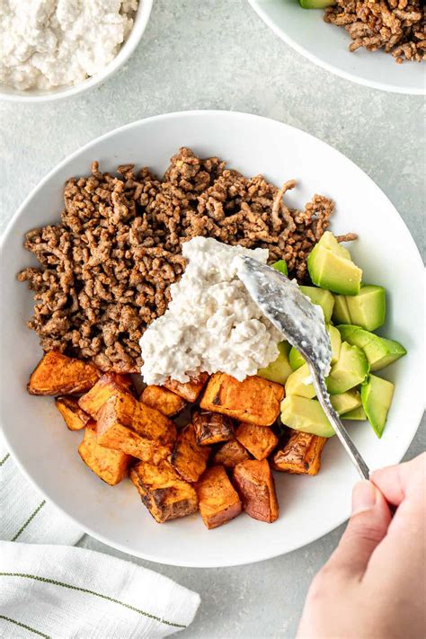 Hot Honey Sweet Potato Beef Bowl Viral Tiktok Recipe Eight Forest Lane