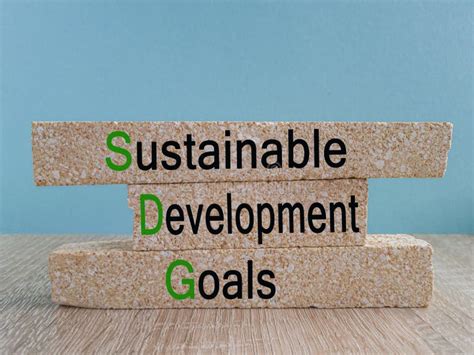Sdg On Brick Blocks Acronym Of Sustainable Development Goals Written
