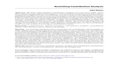 Pdf Revisiting Contribution Analysis · Revisiting Contribution