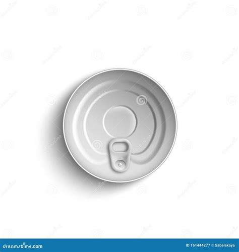 Closed Food Metal Tin Can Top View 3d Realistic Vector Illustration