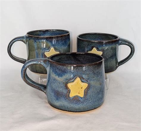 Handmade Blue Star Mugs Etsy Idées De Tasse Fabriqué à La Main Bleu